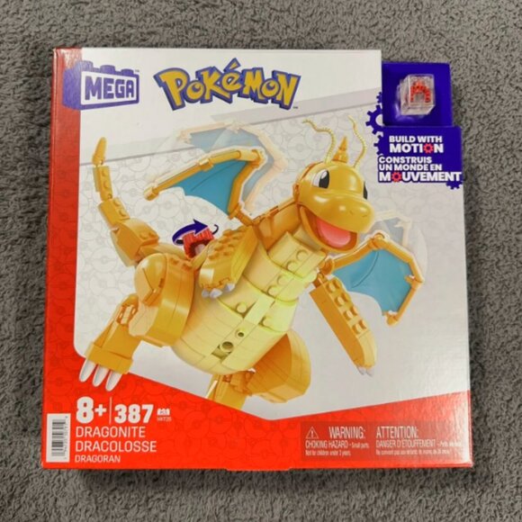 Mattel | Toys | Mega Bloks Construct Pokemon Dragonite Motion Figure ...